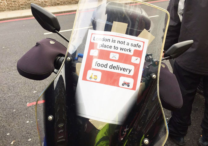 Delivery riders go on strike after ‘road rage’ killing | Islington Tribune