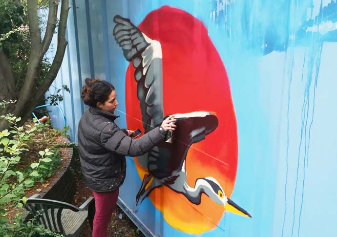 Springing into action! Cabins get seasons mural makeover | Islington ...
