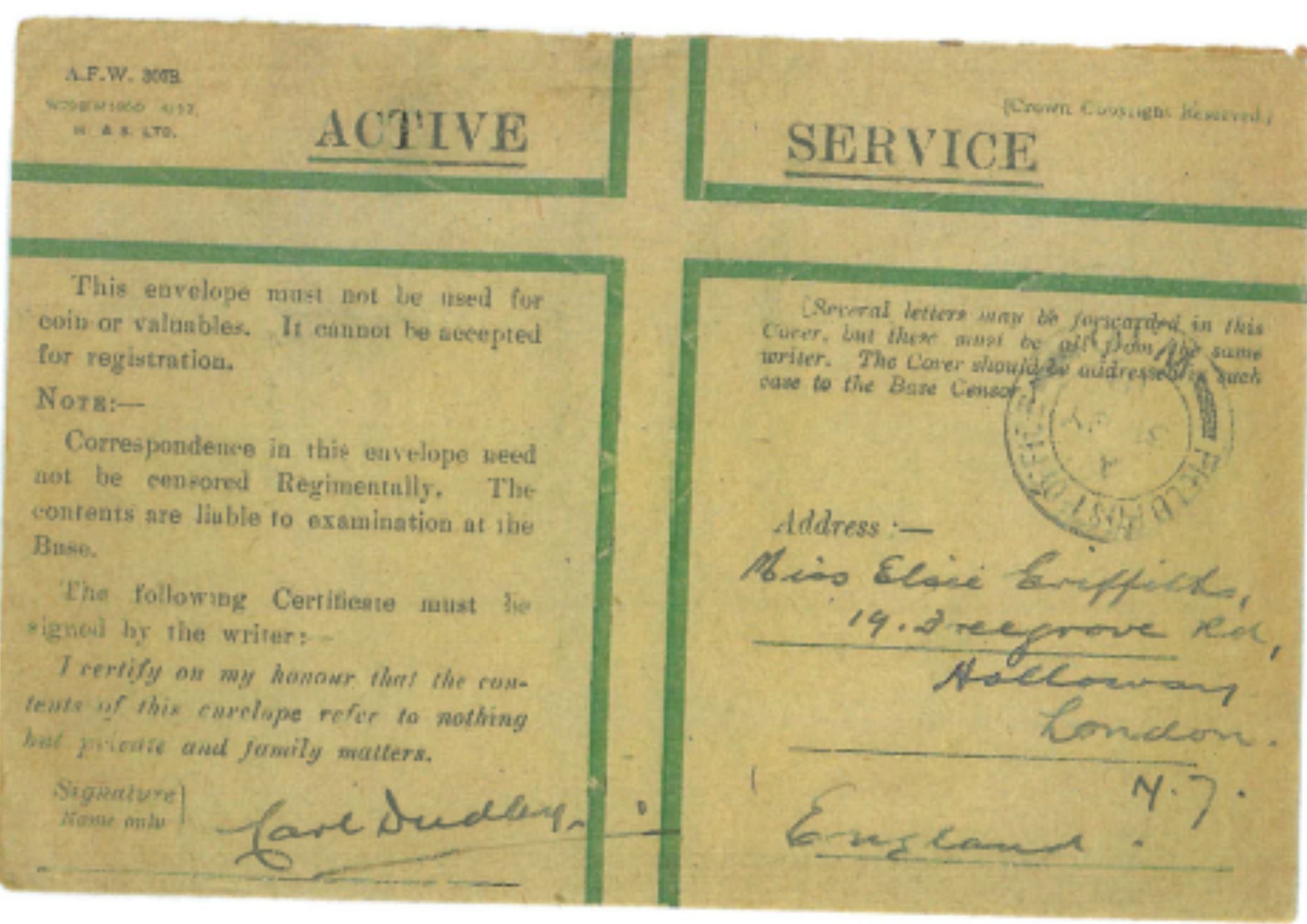 Dear My Darling Elsie… Box of letters tell story of love on the front ...