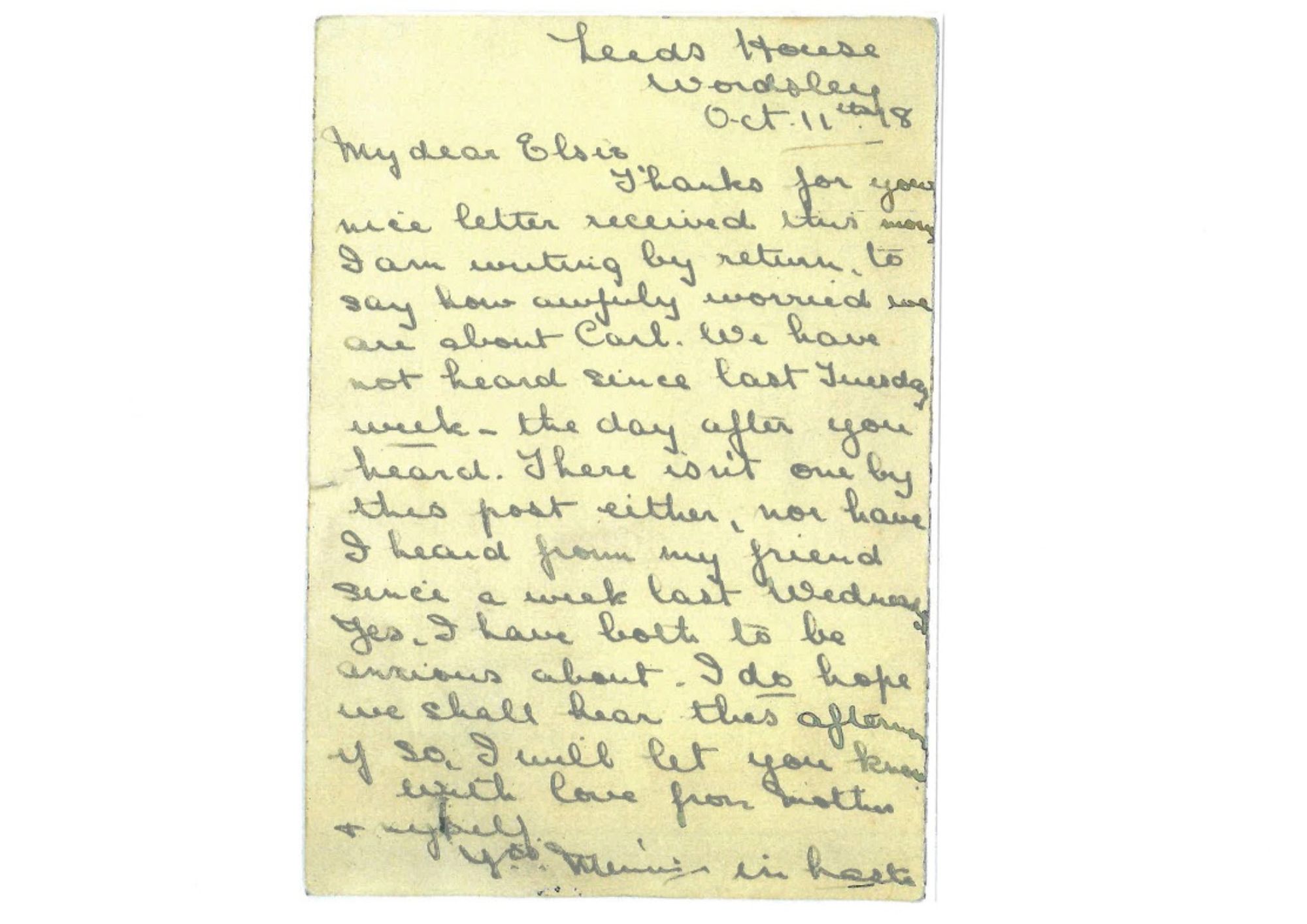 Dear My Darling Elsie… Box of letters tell story of love on the front ...